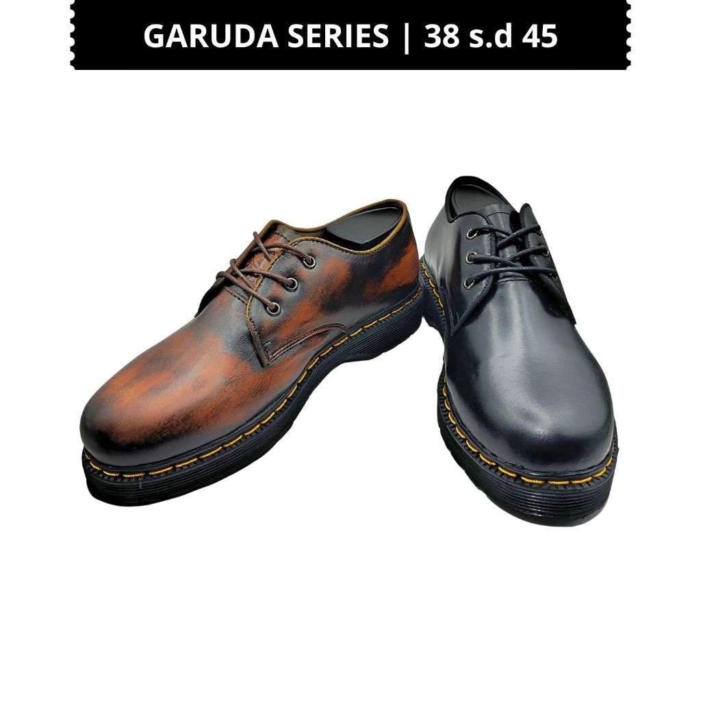 Jual GARUDA SERIES - Sepatu Docmart Kulit Hitam Coklat Low Boot Casual ...