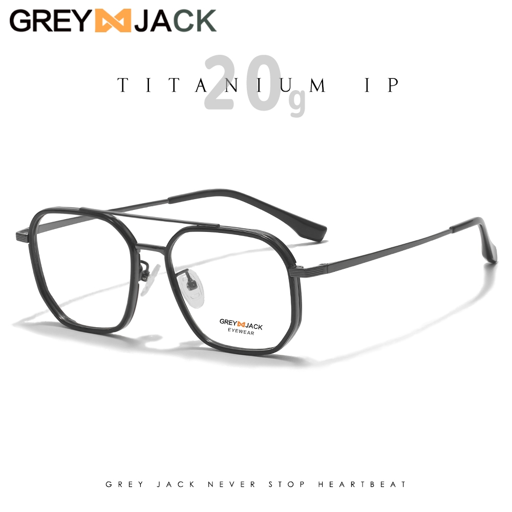 Jual Grey Jack Kacamata Titanium Ip Model Aviator Kotak Ringan Elegant ...