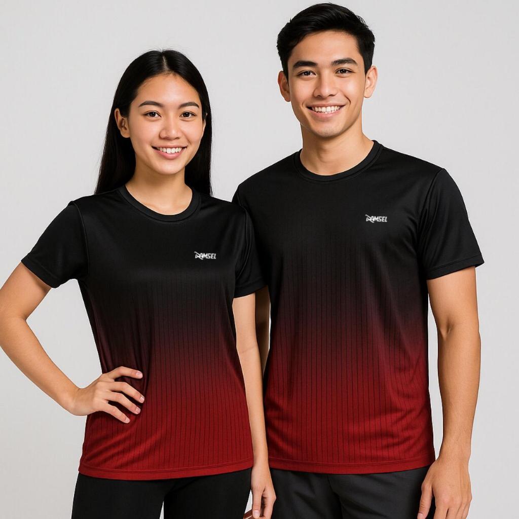 Jual (BISA COD) Shafa Baju Jersey Running / Black Red / Terbaru Dryfit ...