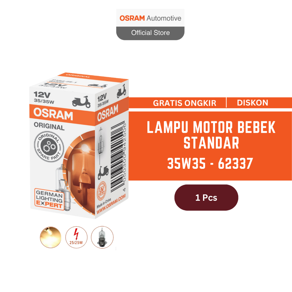 Jual OSRAM Lampu Standar Motor Bebek Matic Headlamp T19 M5 62337 ...