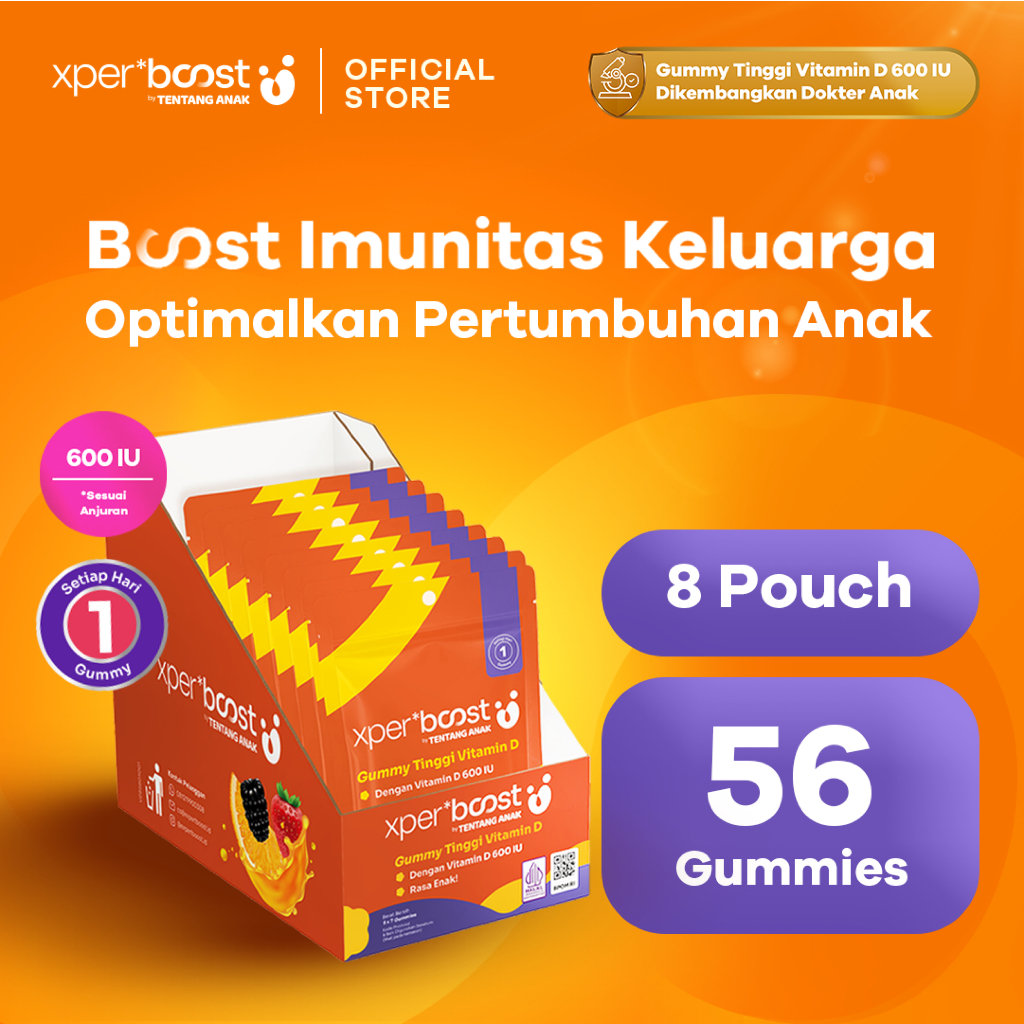 Jual Expert Boost - Paket 8 Pouch @7pcs Gummy Vitamin D 600 IU - Imun ...