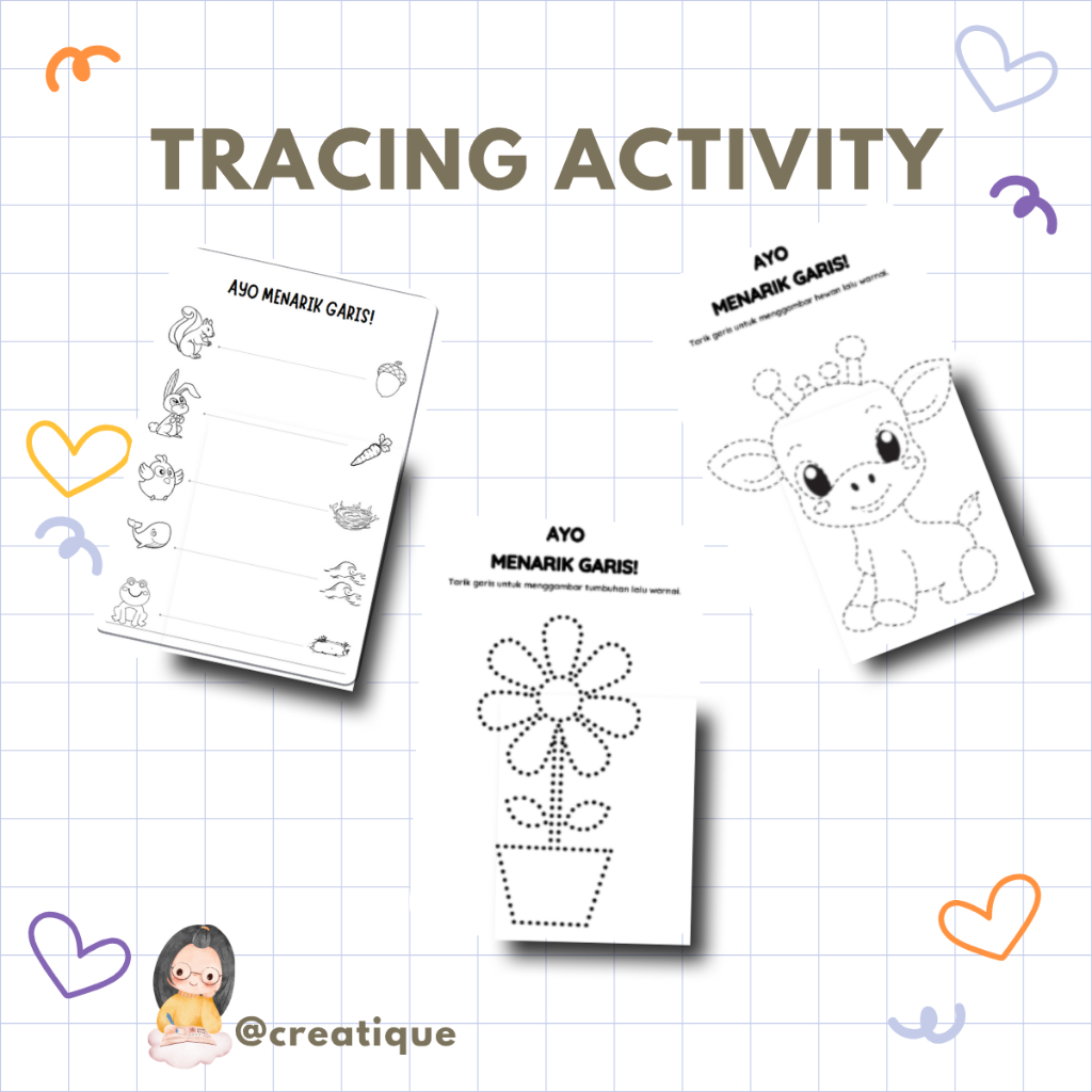 Jual [20 LEMBAR] Lembar Kerja Tracing / Menarik Garis | Worksheet untuk ...