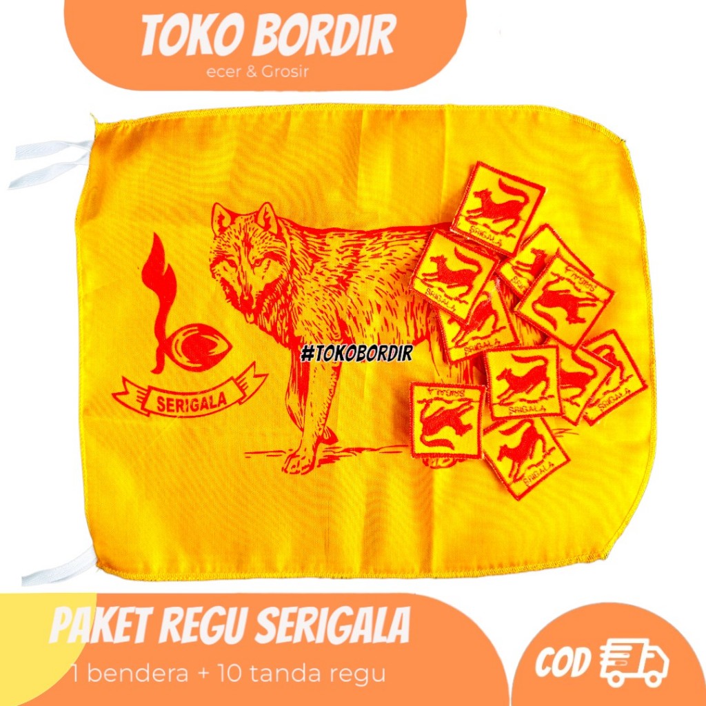 Jual Paket regu pramuka serigala ( 1 bendera regu + 10 tanda regu ...