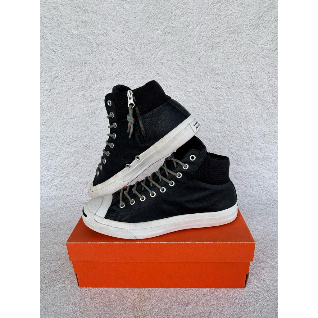 Jual ( Size 42 ) Converse Jackpurcell Side Zipper Black White | Shopee ...