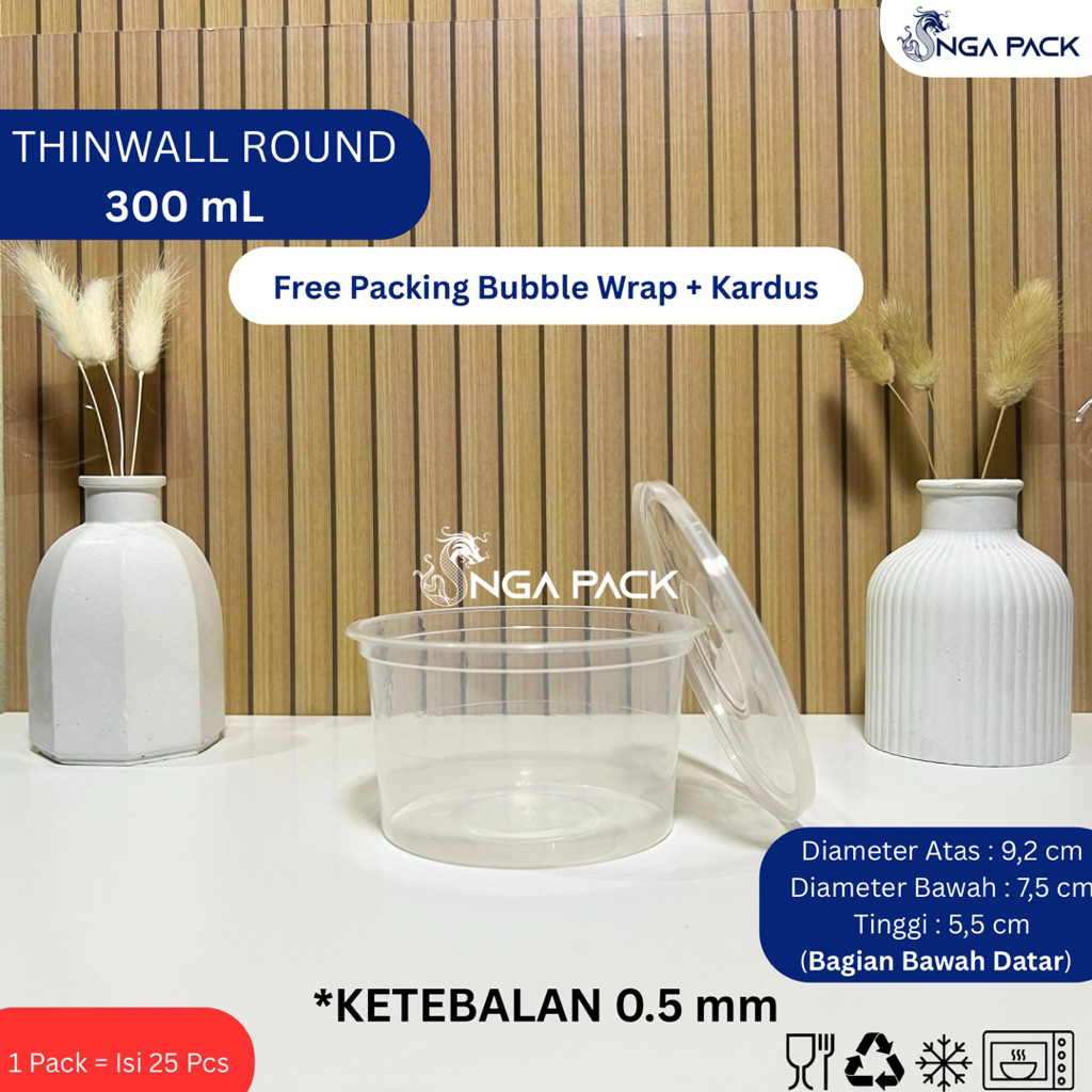 Jual Thinwall Bowl 200mL / Round 300mL / Bowl 400mL Kuat Anti bocor Harga Per Pack isi 25 Pcs ...