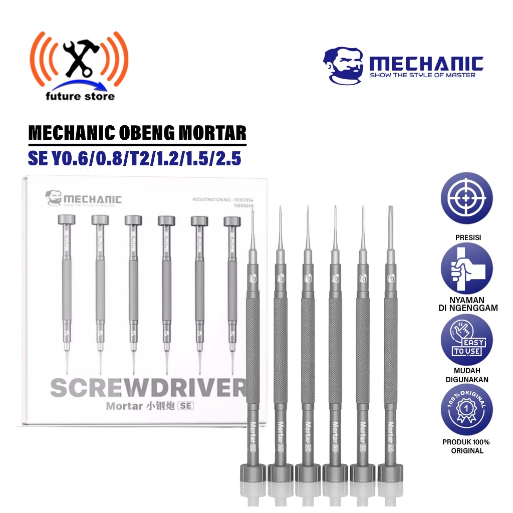 Jual Mechanic Mortar Screwdriver SE Y0.6/0.8/T2/1.5/2.5 - Obeng Satuan ...
