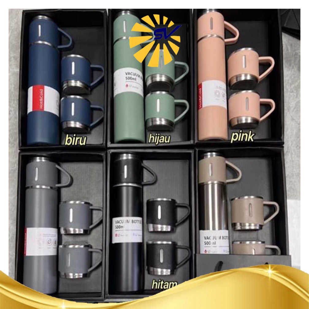 Jual (SV) Termos Sultan Vacuum Flask Set / Botol Minum Cangkir Premium ...