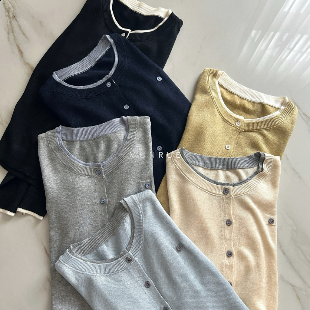 Jual MONRUE Sal Two-Tone Cardigan | Shopee Indonesia