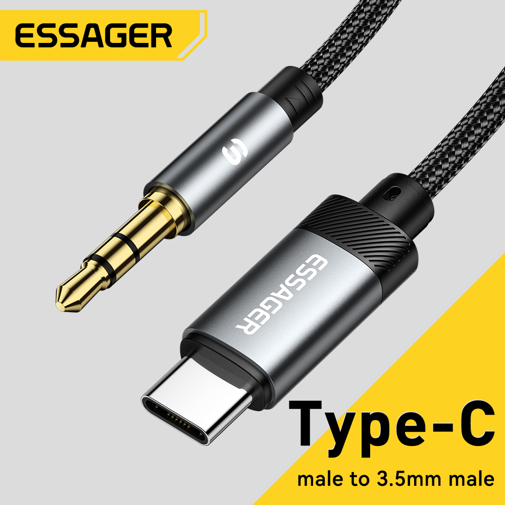 Jual ESSAGER Kabel Audio 1M Type-C/iP/USB ke 3.5mm, DAC HIFI ...