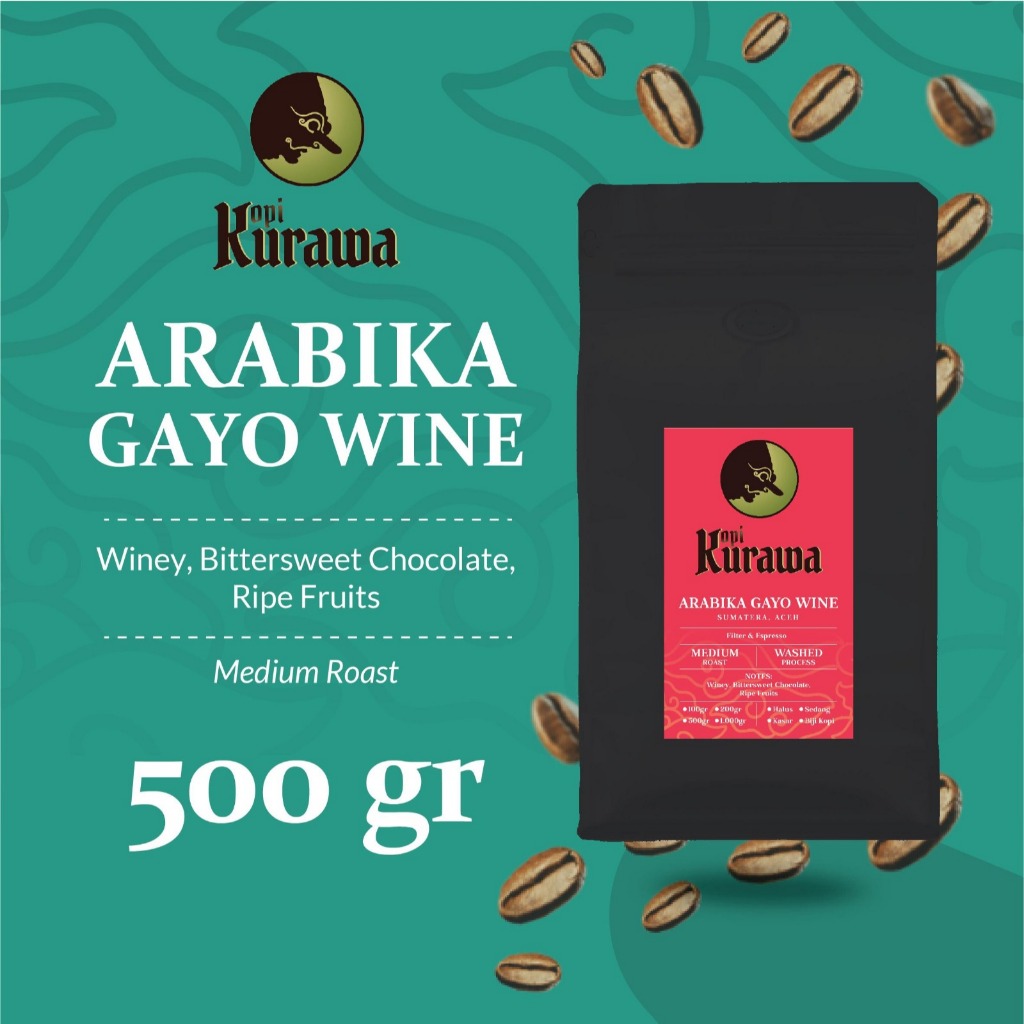 Jual Kopi Arabika Gayo Wine Aceh 500gr Arabica Coffee Roasted Bean Biji ...