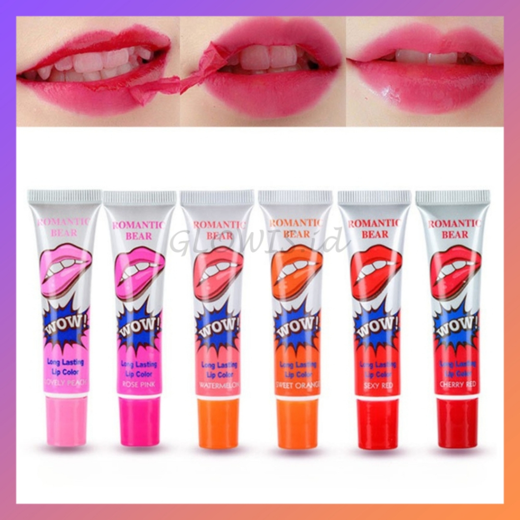 Jual ROMANTIC BEAR Peel Off Wow Lipstick Tattoo Tahan Lama Lip Original ...