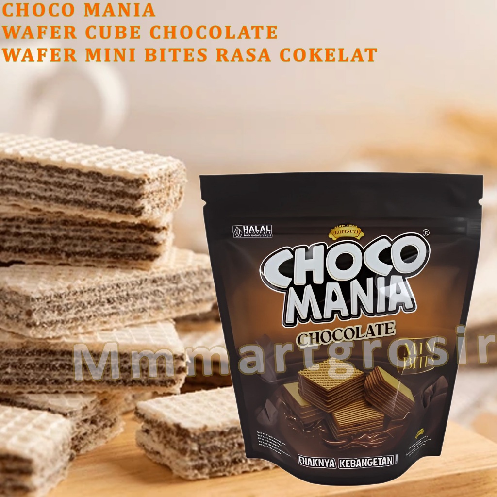 Jual Choco Mania / Wafer Cube Chocolate / Wafer Mini Bites Rasa Cokelat ...
