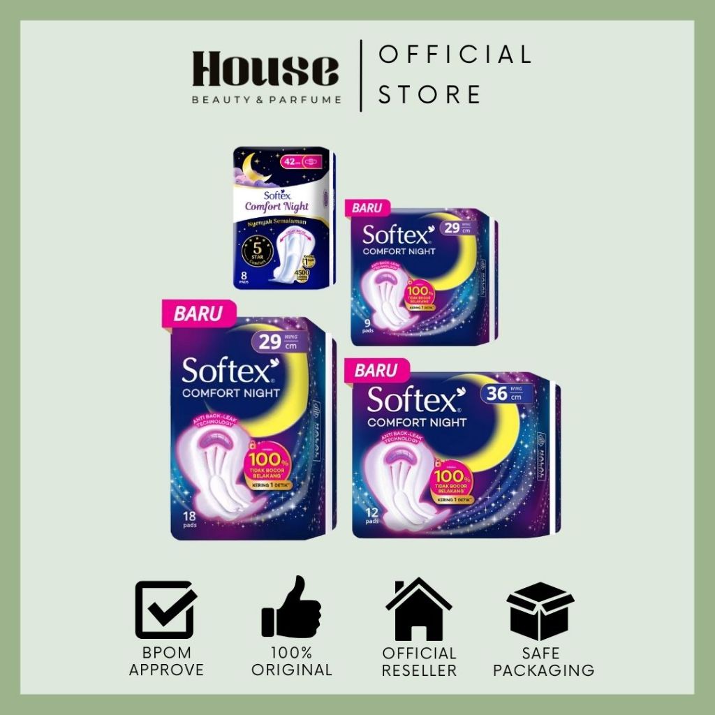 Jual SOFTEX COMFORT NIGHT (NEW PACKAGING) | Shopee Indonesia