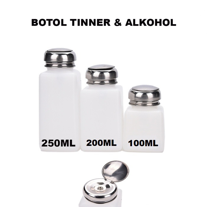 Jual Botol Tinner Alkohol tekan 250 200 100 ml plastik anti-statis Alat Service | Shopee Indonesia