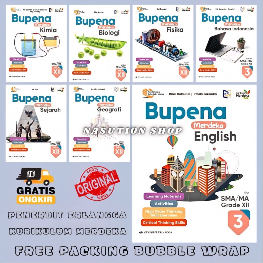 Jual Buku Bupena Untuk Kelas 3 / 12 XII SMA Penerbit Erlangga Kurikulum Merdeka Km - Fisika ...