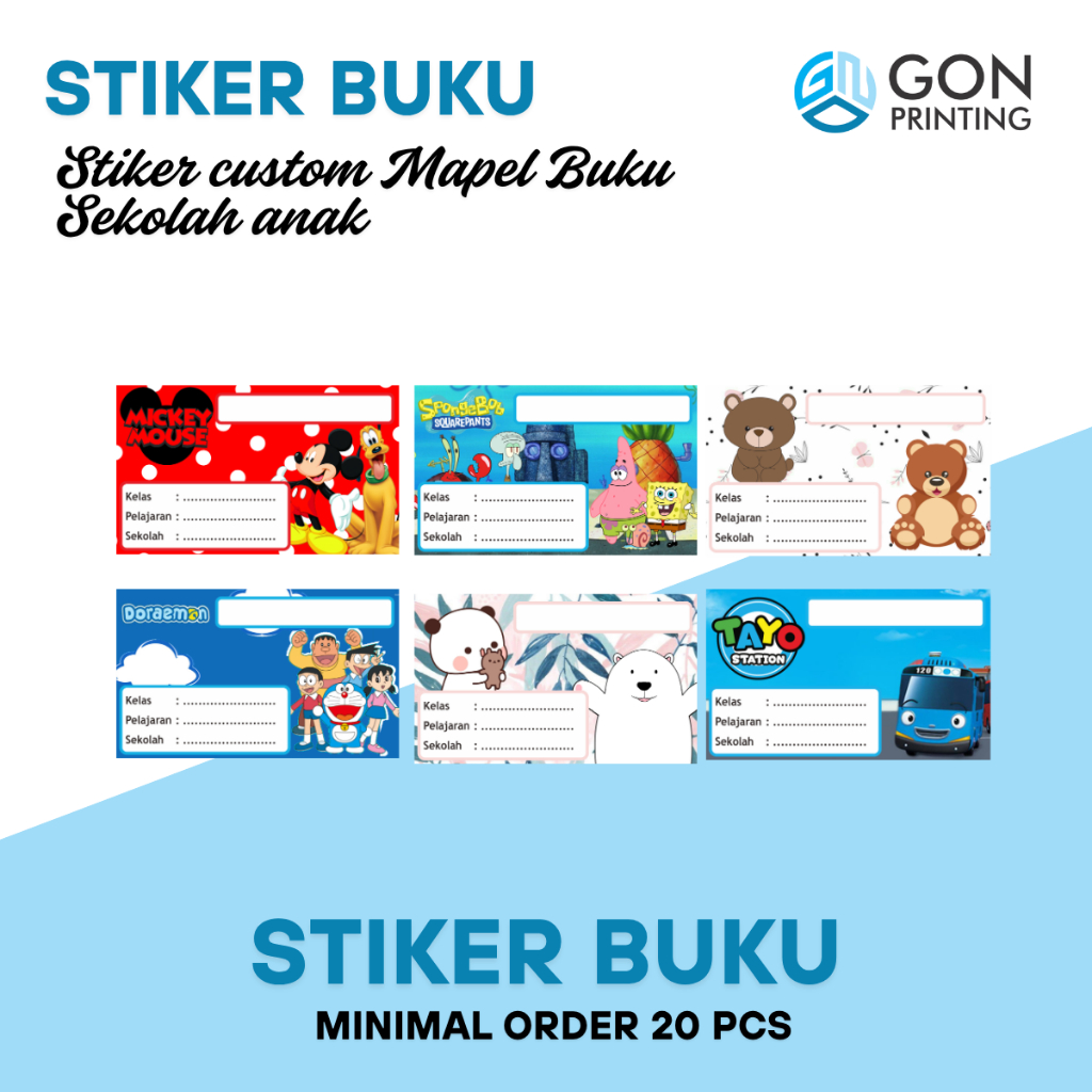 Jual Stiker Mata Pelajaran Sekolah - Sticker HVS Mapel - Stiker Label ...