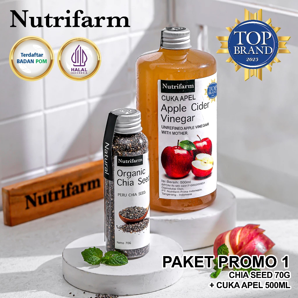 Jual Nutrifarm Paket Promo 1 Cuka Apel 500ml Dan Chia Seed 70 gr ...