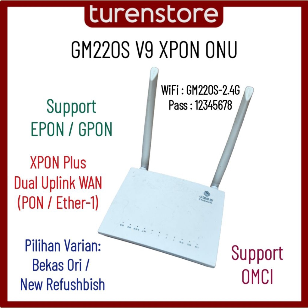 Jual ONU GM220S V9 XPON Plus Dual Uplink WAN support OLT EPON / GPON OMCI | Shopee Indonesia