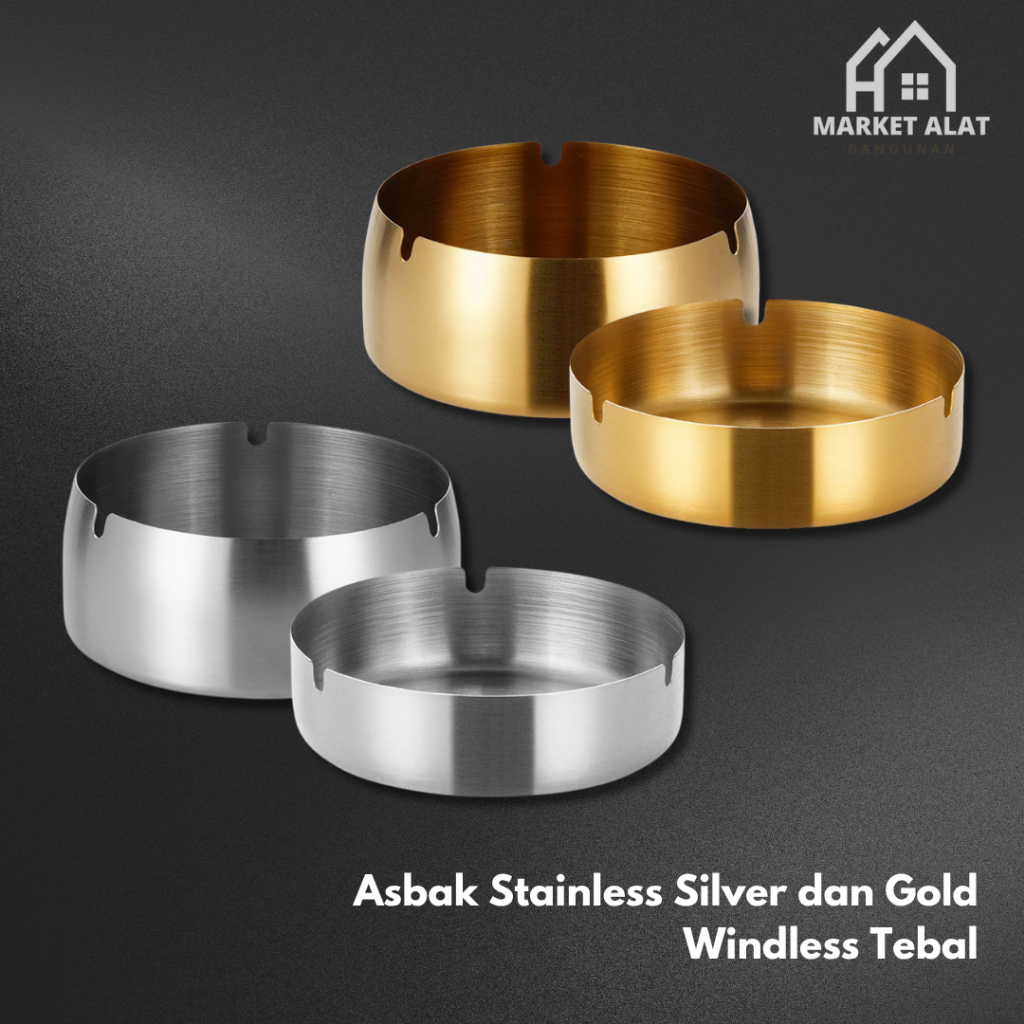 Jual Asbak Stainless Steel Cafe Windless Windproof Silver Gold | Shopee ...