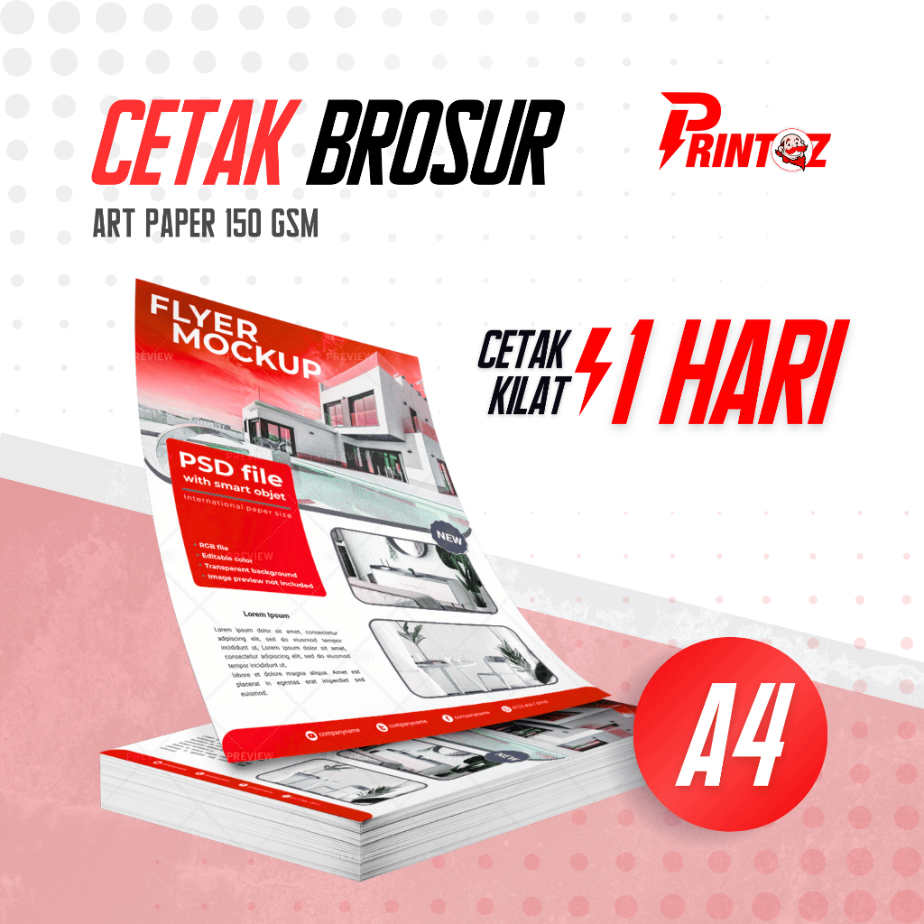 Jual Cetak Brosur A4 Cetak Flyer Custom Brosur A4 Custom Flyer A4 2 Sisi 1 Sisi Cetak Express ...