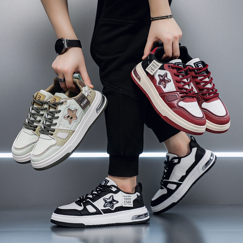 Jual PANARYBODY Sepatu Sneakers Pria Warna Merah Hitam Hijau Sepatu ...