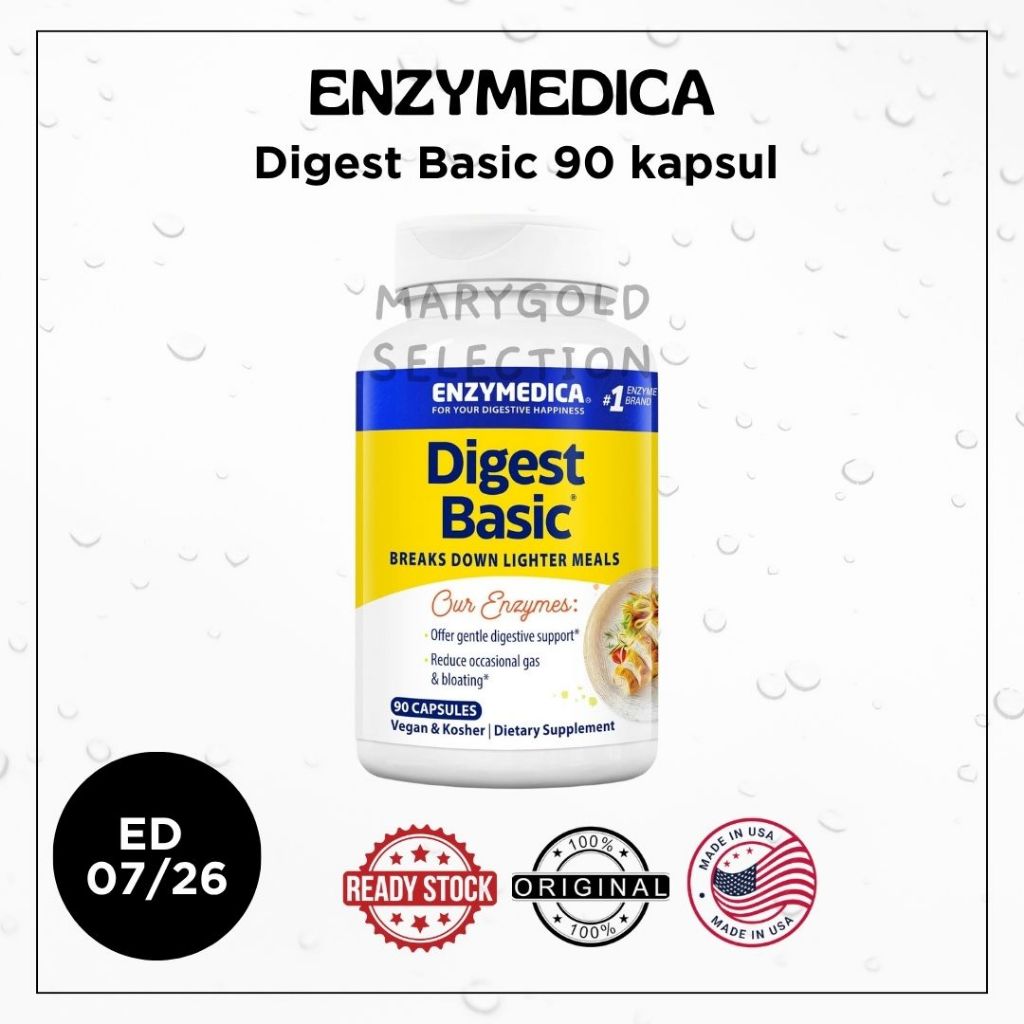 Jual Enzymedica Digest Basic 90 kapsul sensitive stomach reduce gas bloating kembung enzyme ...