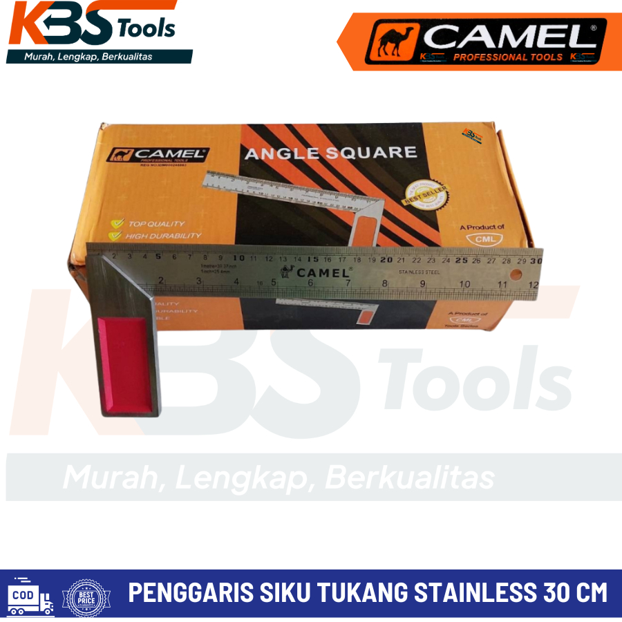 Jual Penggaris Siku Tukang Tebal HD 30 cm - Mistar Sudut Stainless ...