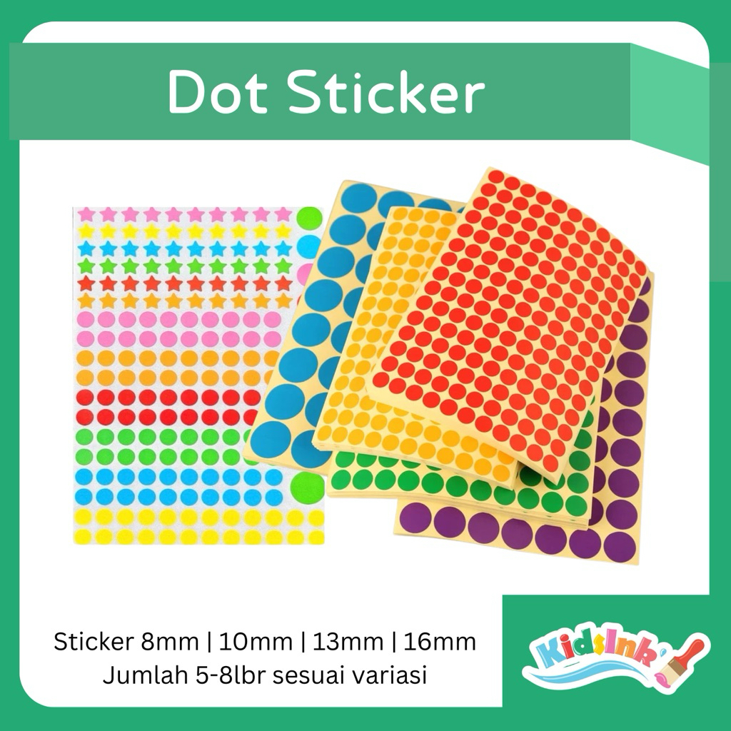 Jual Dot Stiker Edukasi Anak - Stiker Bulat Bintang DIY Aktivitas ...