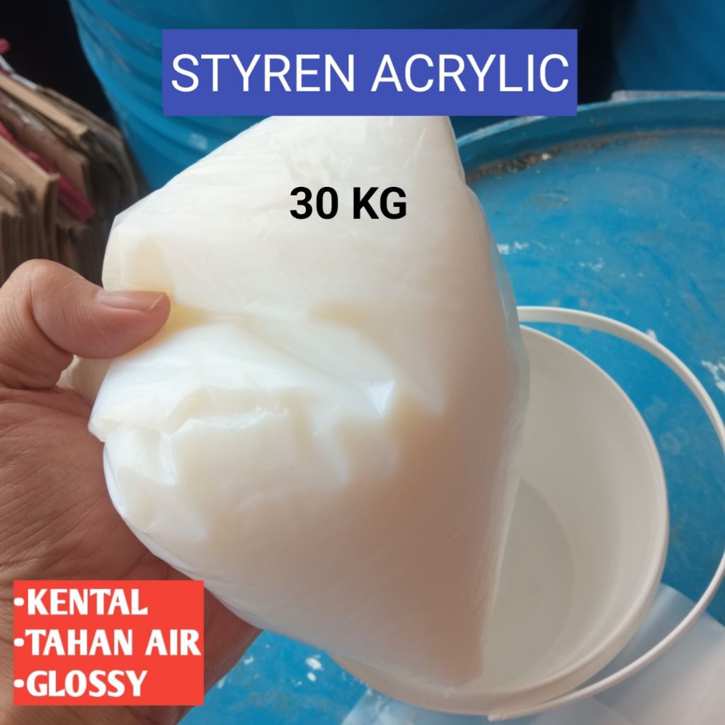 Jual STYREN ACRYLIC 30 KG PENGUAT CAT TEMBOK GLOSSY | Shopee Indonesia