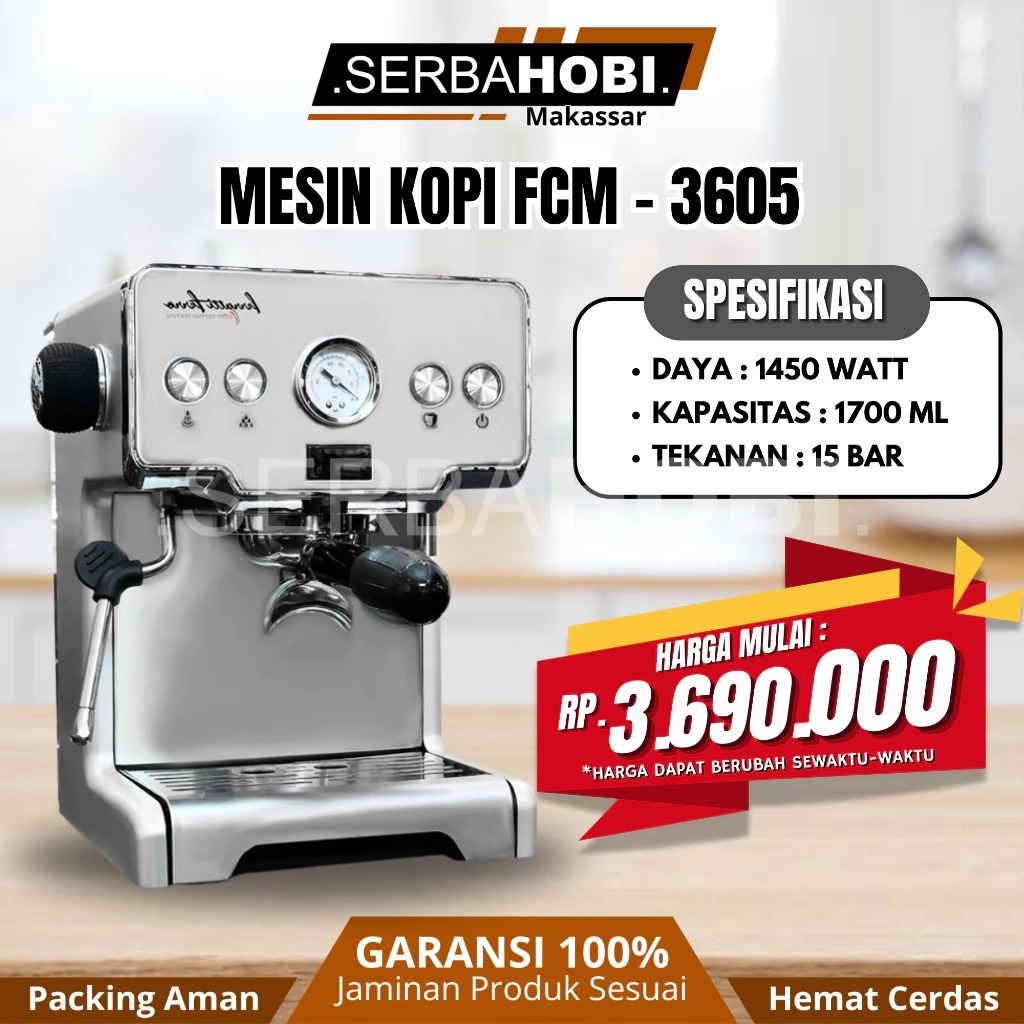 Jual Mesin Kopi Ferratti Ferro FCM-3605 Espresso Machine Best Seller | Shopee Indonesia