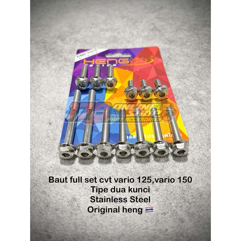 Jual baut full set cvt vario 125,vario 150 stainless dua kunci original ...