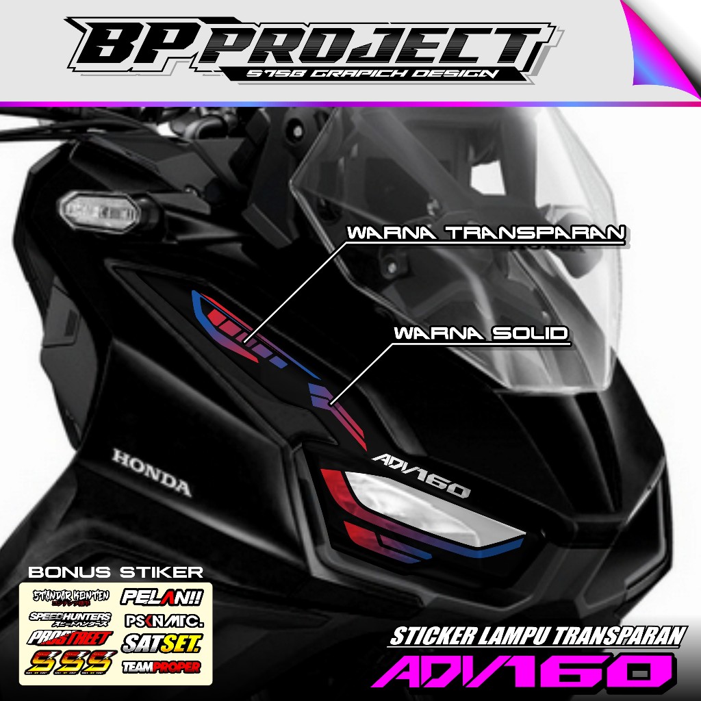 Jual Stiker Lampu ADV 160 / Variasi Lampu Alis UV Transparan Motor ...