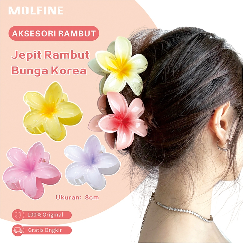 Jual MOLFINE Jepit Rambut Wanita Rambut Gaya Korea 8CM Motif Bunga Kamboja Aksesoris | Shopee ...