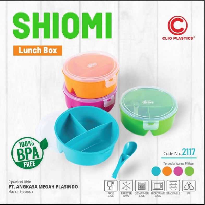 Jual Lunch Box Shiomi Free Sendok / Tempat Bekal clio 3 sekat / Kotak ...