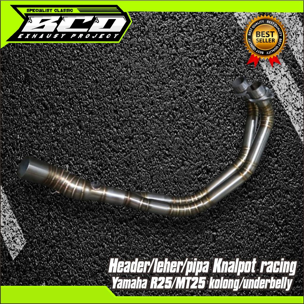 Jual Header/leher/pipa Knalpot racing Yamaha R25/MT25 kolong/underbelly ...