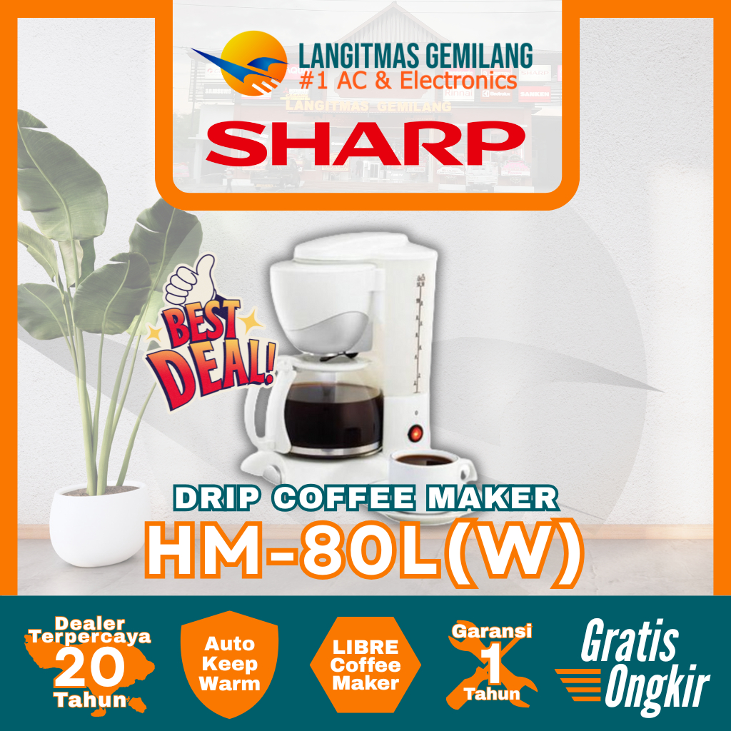 Jual SHARP DRIP COFFEE MAKER HM-80L(W) | Shopee Indonesia