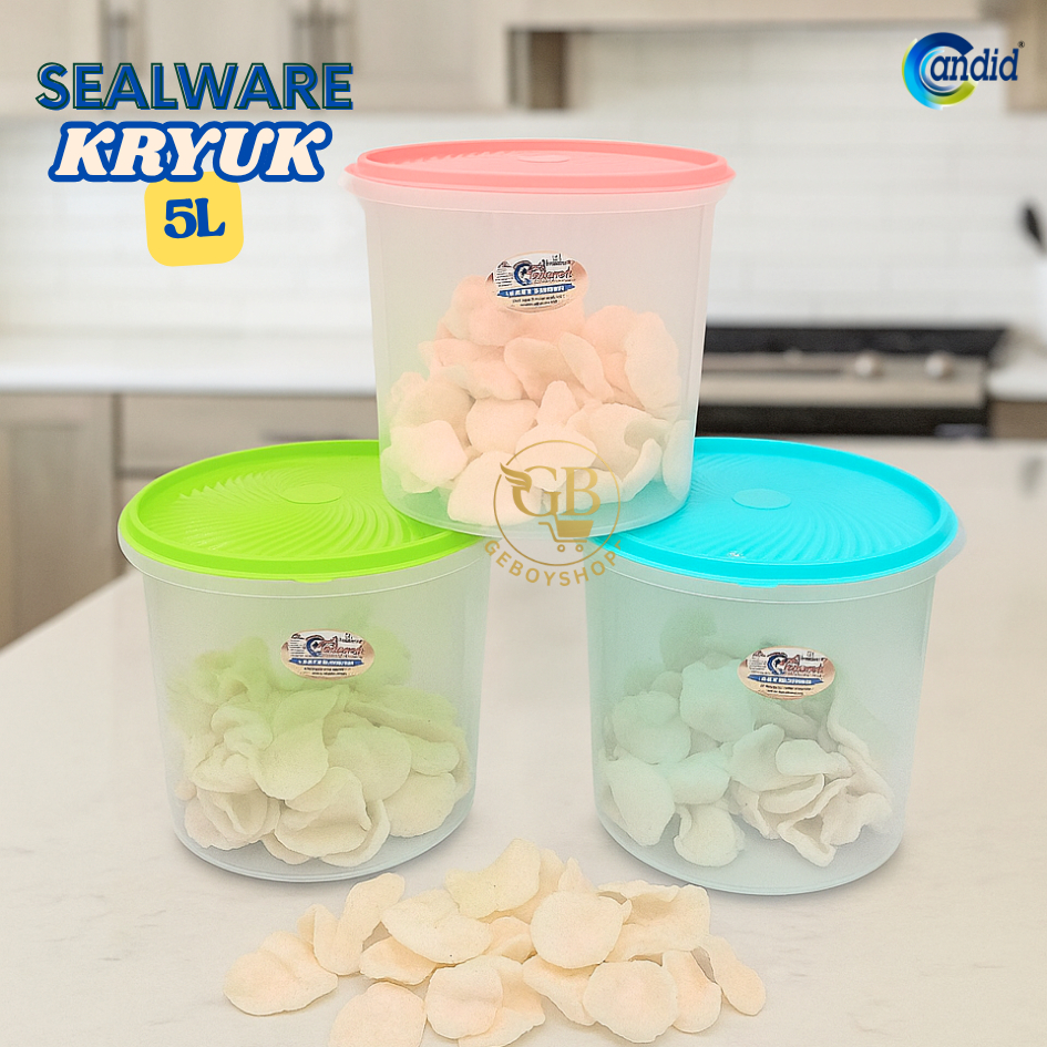 Jual [PAKET 6PCS] Candid Sealware KRYUK 5000ML - Toples Kerupuk Kedap Udara - Toples 5L Foograde ...