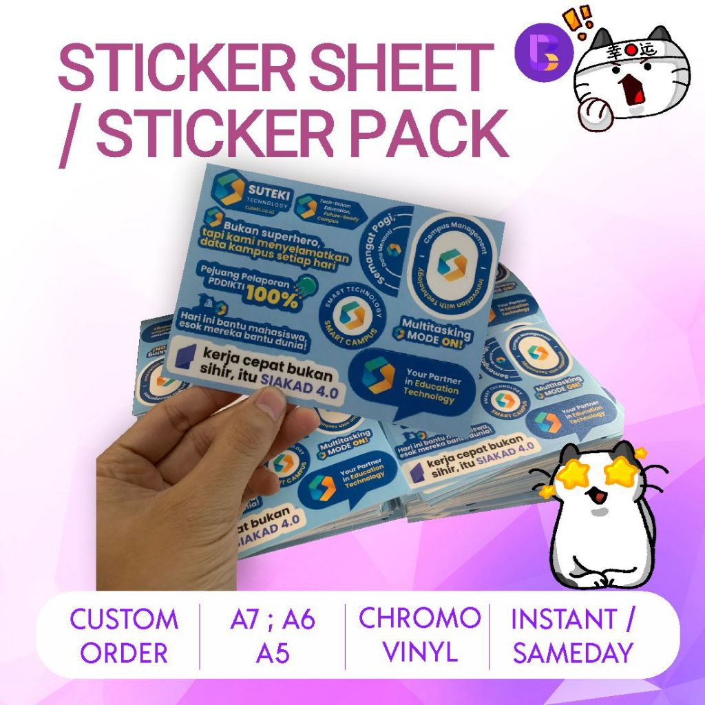 Jual Cetak Sticker Sheet Custom Ukuran A5, A6, atau A7 Murah Sudah ...