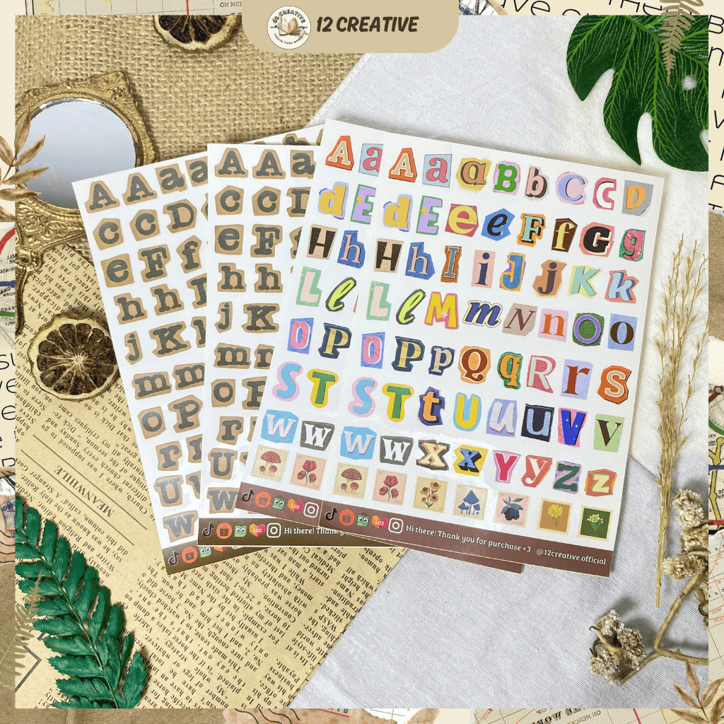 Jual [12 Creative] Sticker Ransom Letter Aesthetic Huruf Alphabet ...