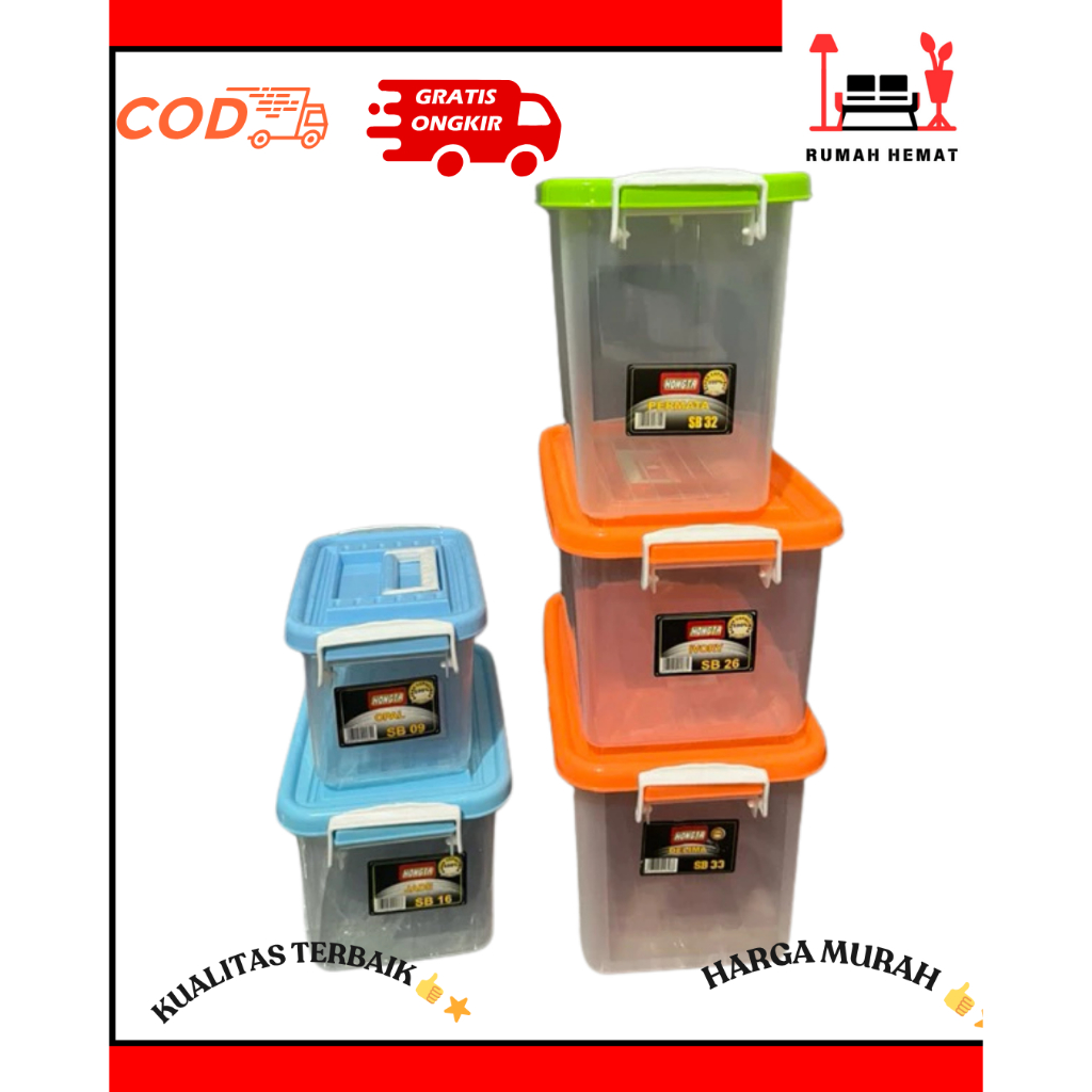 Jual Storage Box Container Box Box serbaguna Transparan Kotak 9L/16L ...
