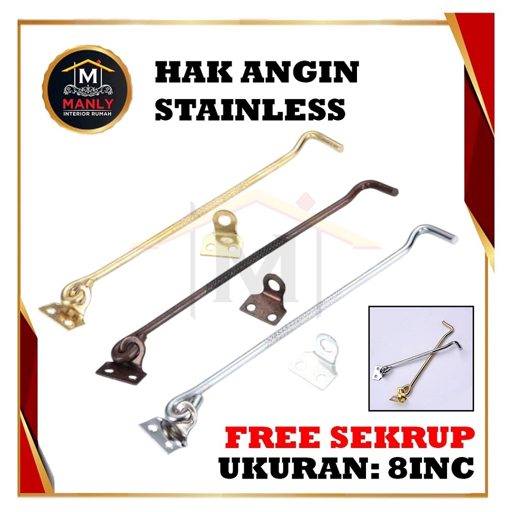 Jual Window Hook 8 inch Hak Angin Kait Cantolan Jendela | Shopee Indonesia