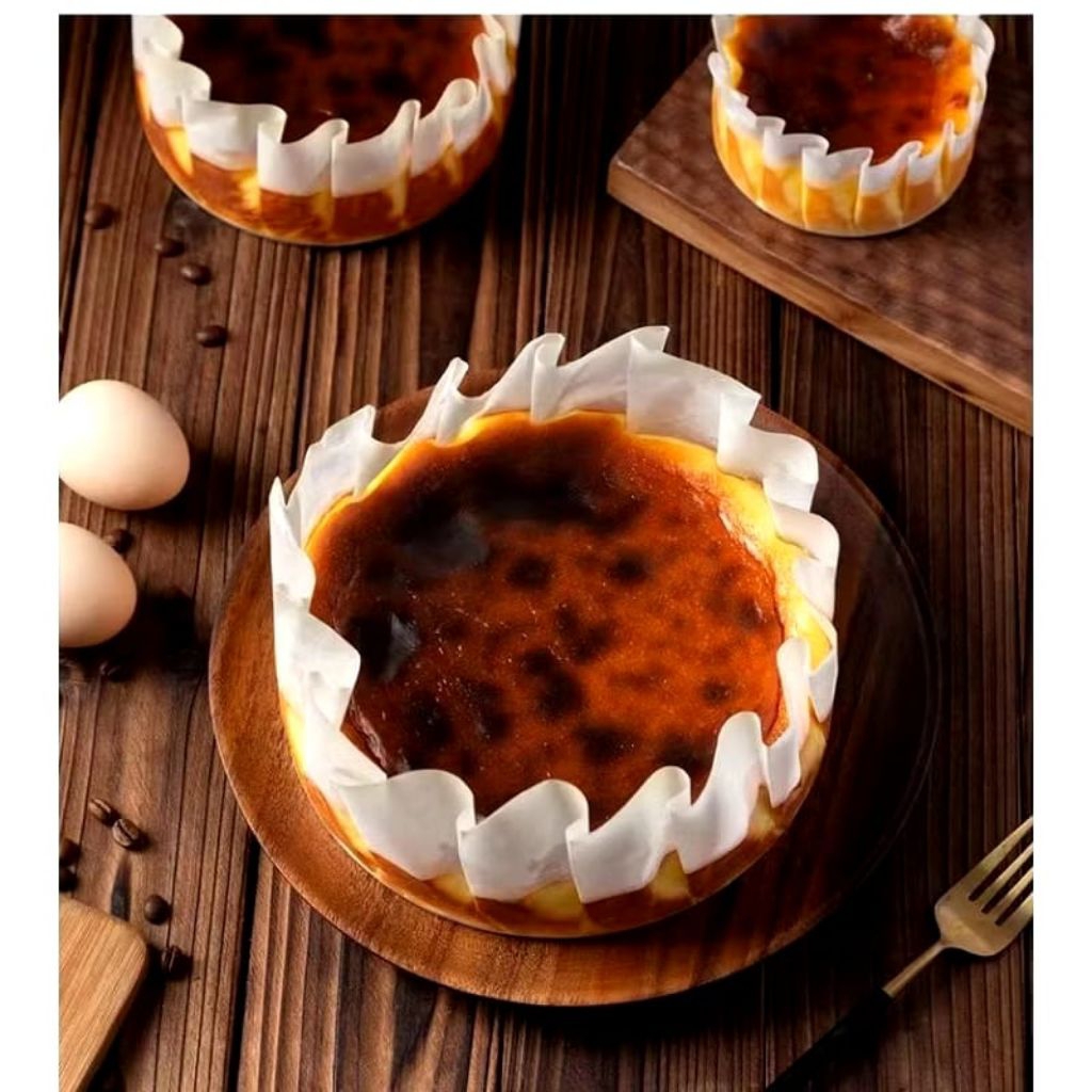 Jual 50pcs paper basque cheese cake bakingpaper liner round kertas kue ...