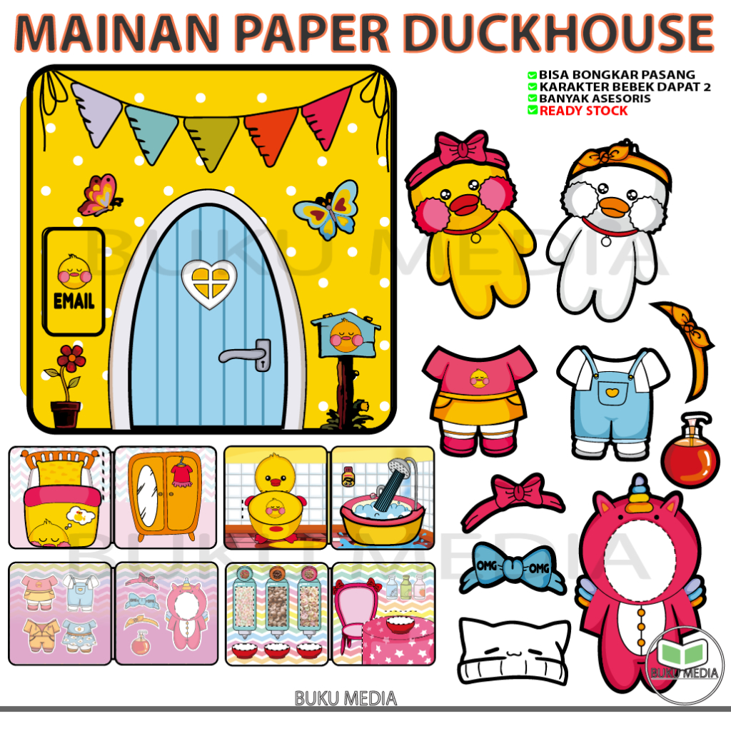 Jual paper duck house busy book bebek viral mainan edukatif anak boneka ...