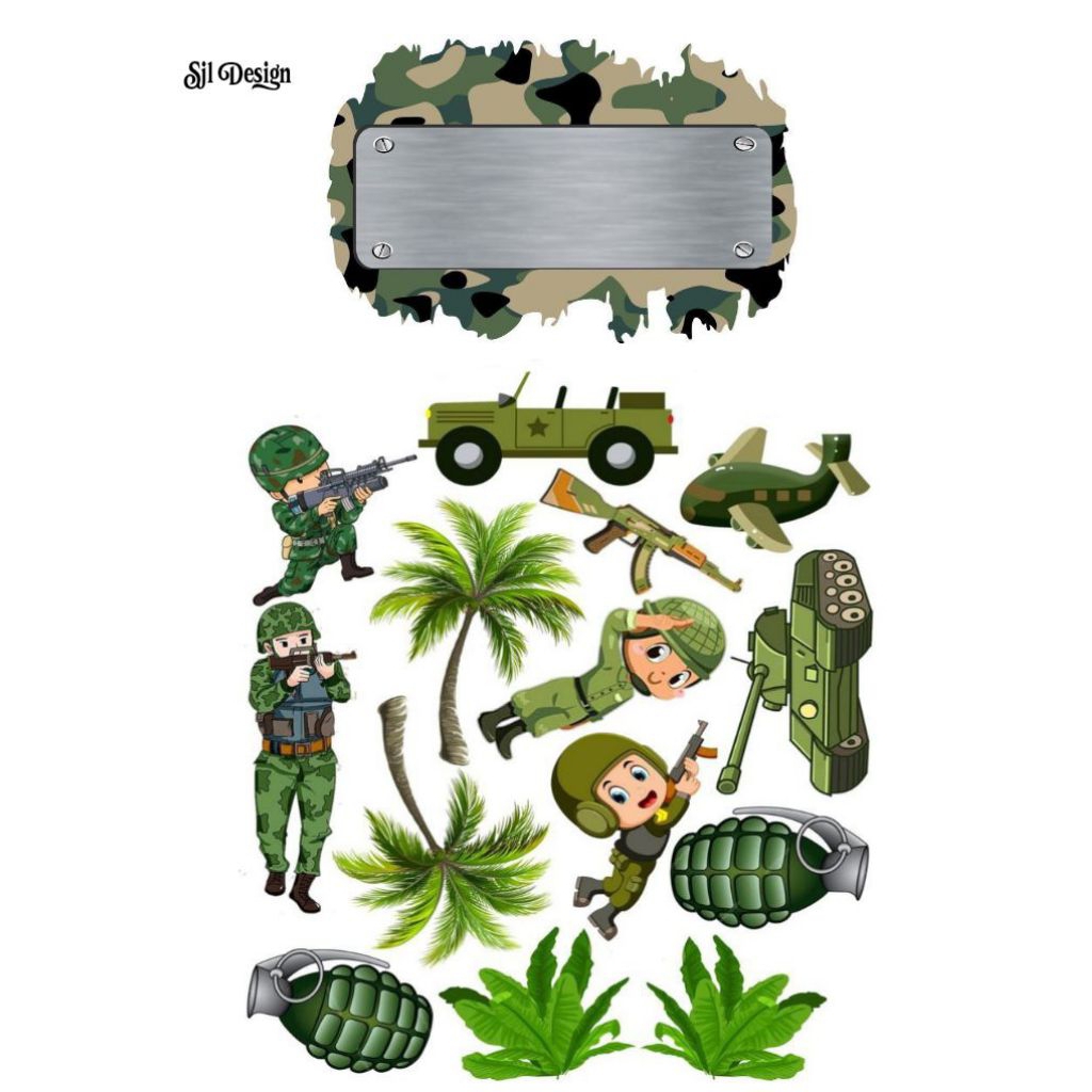 Jual Topper Tentara Jumbo A4/ Topper Cake Happy Birthday / Hiasan Kue ...