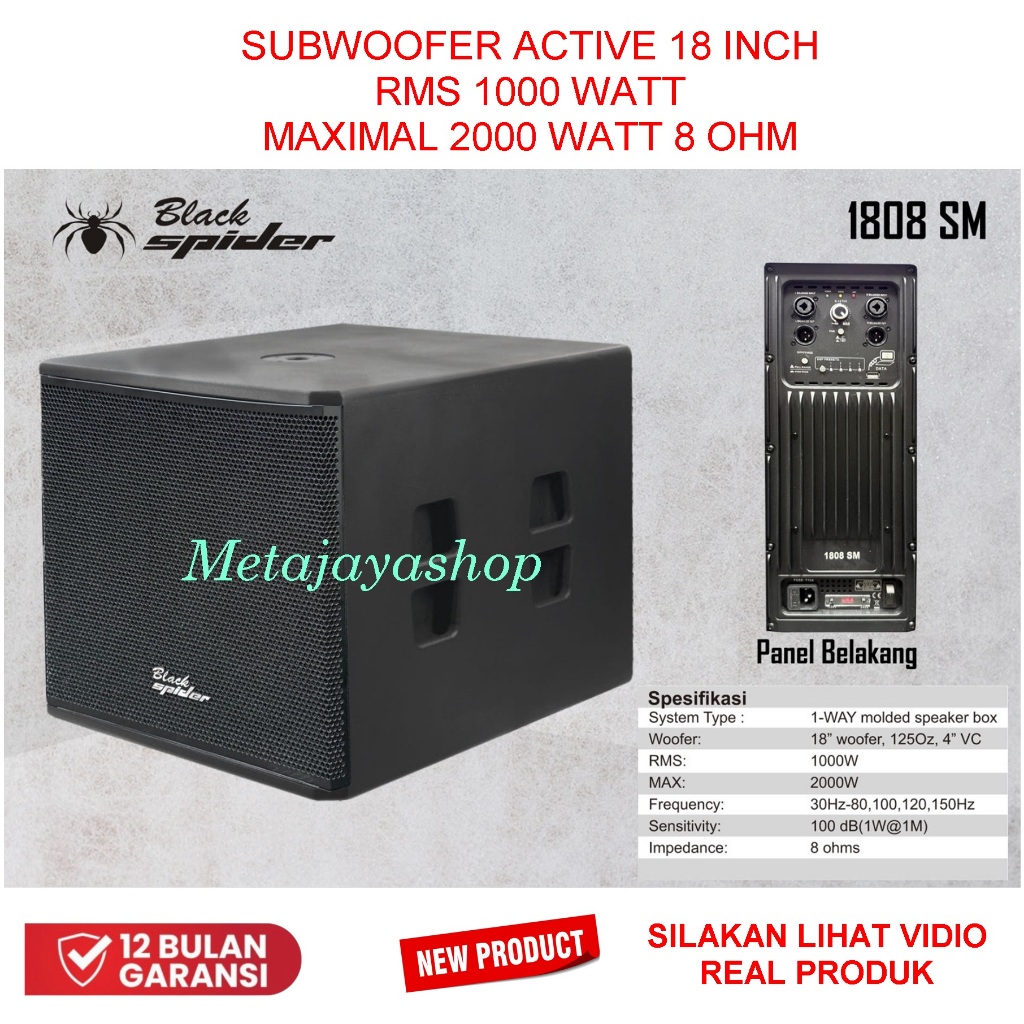 Jual Speaker Subwoofer Active 18 Inch Black Spider 1808SM aktif ...