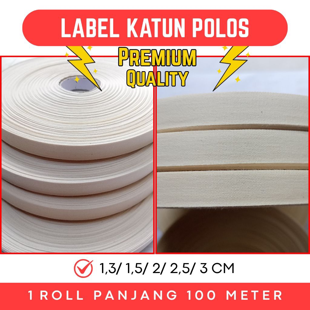 Jual Label Katun Polos 100 Meter – Bahan Label Baju | Shopee Indonesia