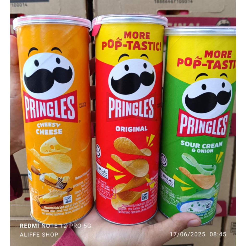 Jual 1 Pcs Pringles Potato Chips Snack Kentang Aneka Varian 102 gr ...