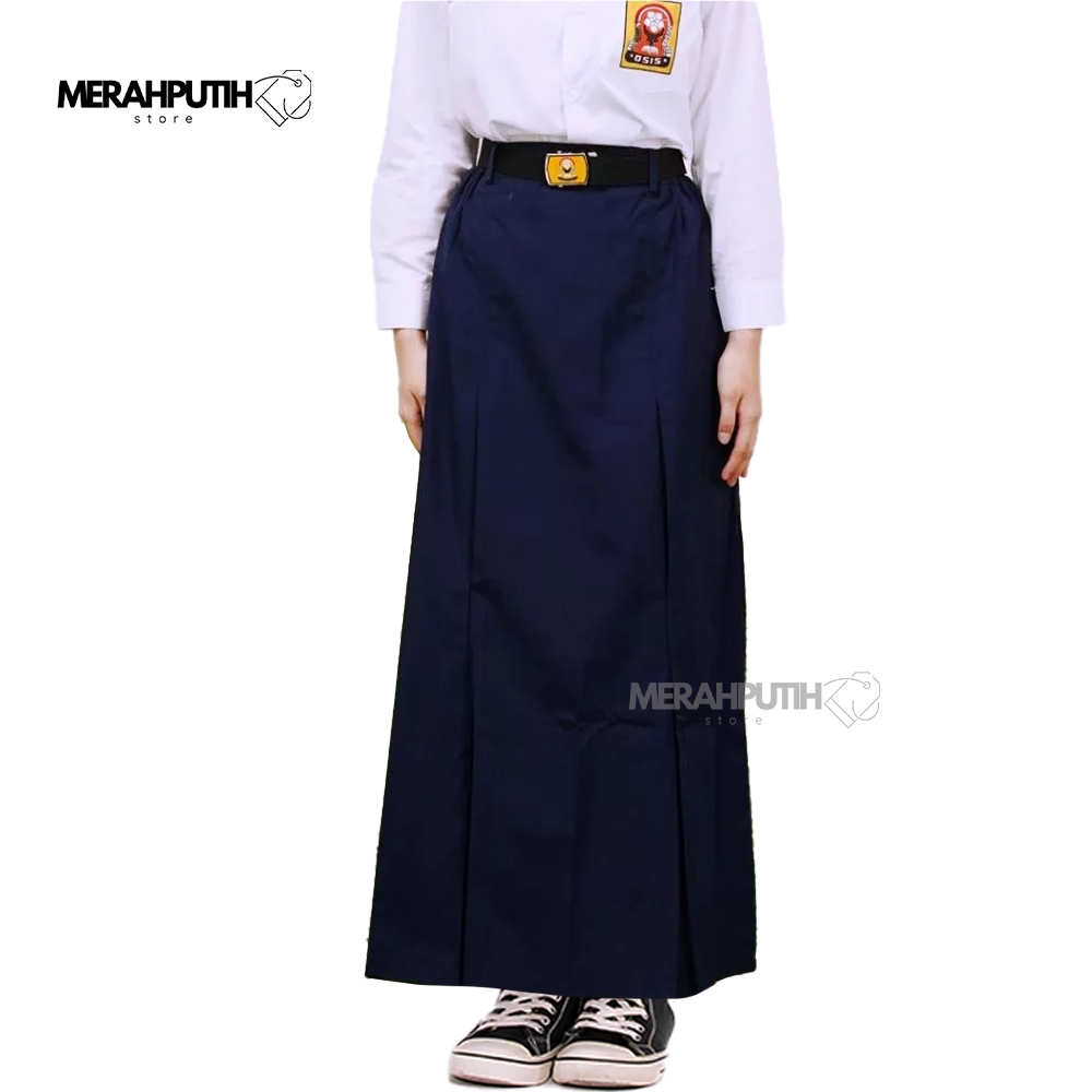Jual Merahputih Seragam Sekolah Rok Span Biru Panjang SMP Bahan Premium ...