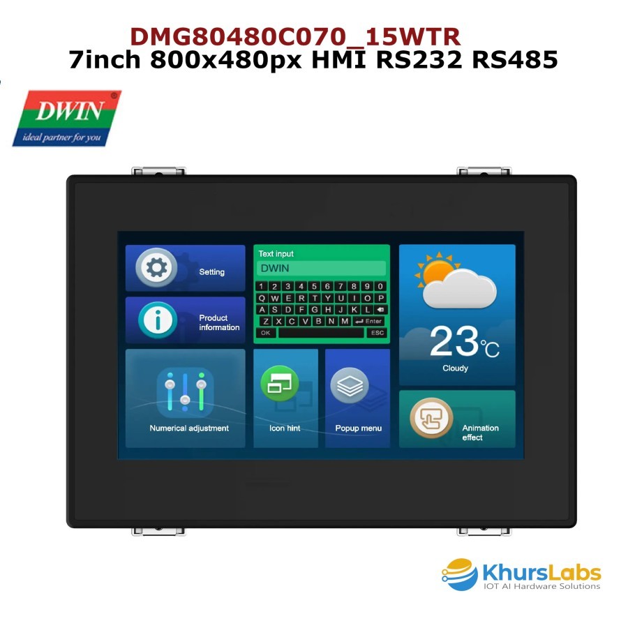 Jual DWIN HMI 7" Inch LCD Display RS232 RS485 DMG80480C070_15WTR With ...
