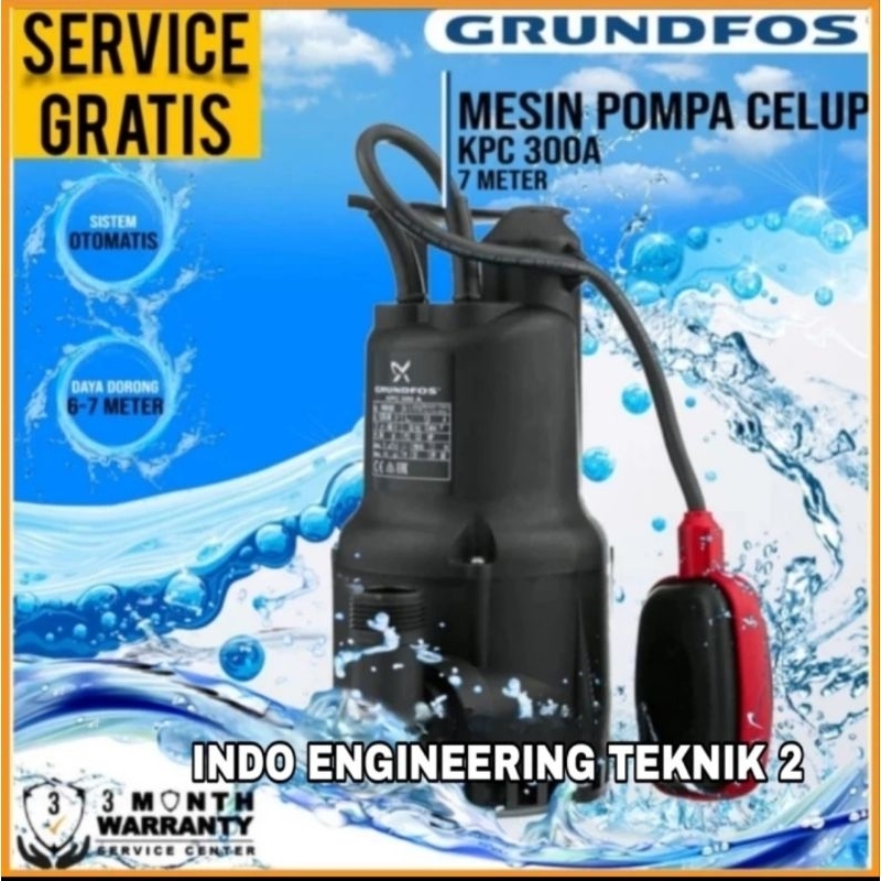 Jual Grundfos KPC 300 A Pompa Celup Kolam Ikan Submersible Pump Automatic | Shopee Indonesia